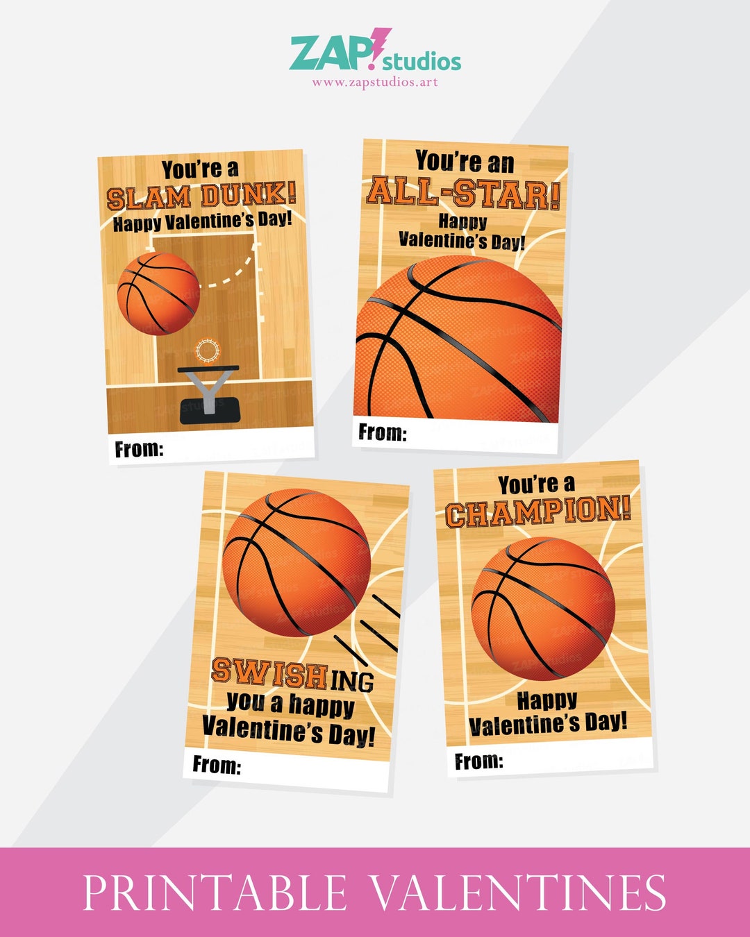 Editable Basketball Valentine, Printable Basketball Valentine, Editable ...