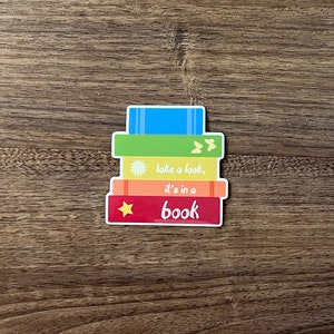 Reading Rainbow Sticker, Rainbow Books Sticker, Take a Look It's in a ...