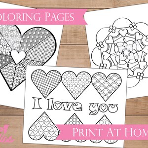 Valentine Coloring Pages, Zentangle Coloring Page, Heart Mandala ...