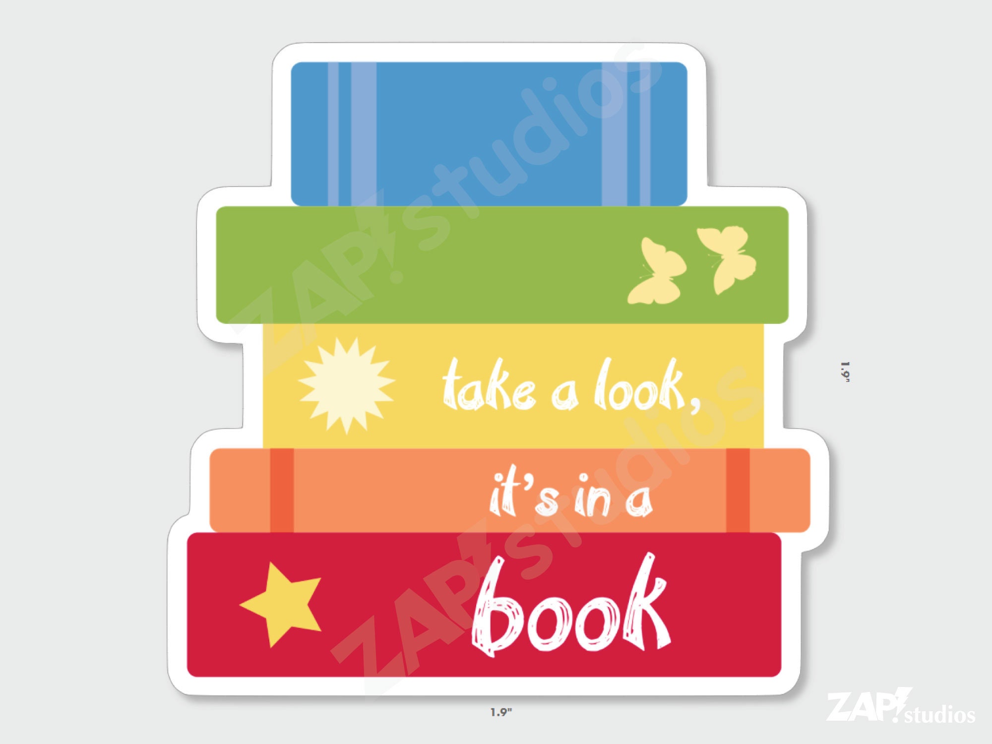 Reading Rainbow Sticker Rainbow Books Sticker Take a Look - Etsy