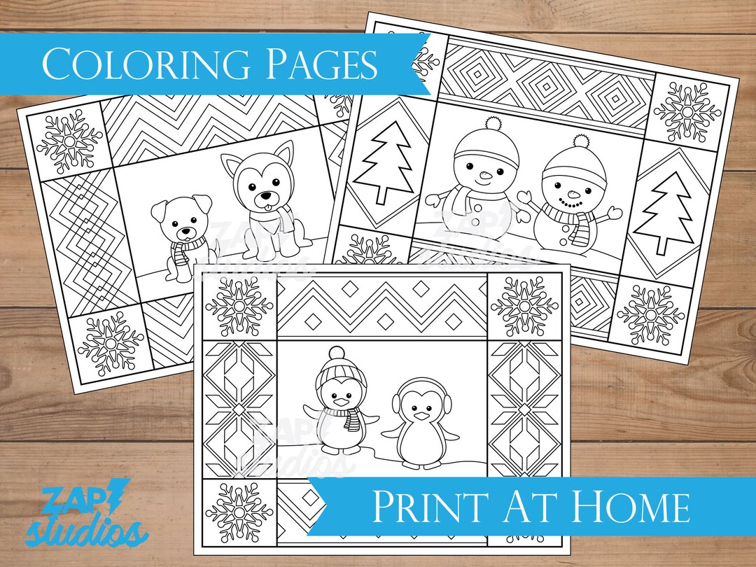Winter Coloring Pages, Snowman Coloring Sheet, Penguin Coloring Page ...