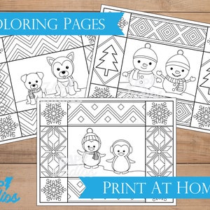Winter Coloring Pages, Snowman Coloring Sheet, Penguin Coloring Page ...