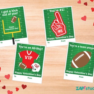 Editable Football Valentines, Instant Download, Print Your Own ...