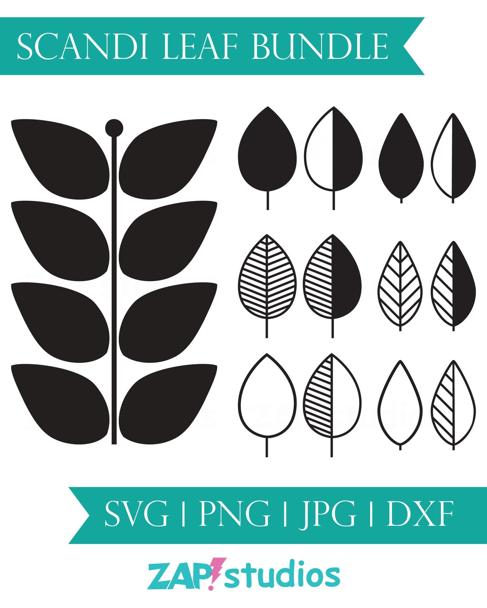 Scandinavian Leaf SVG Bundle: Swedish Folk Art, Scandi Decor (digital ...