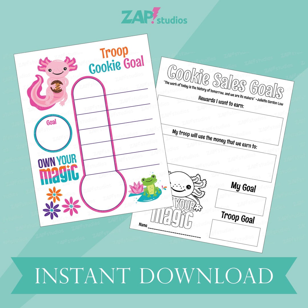 Buy Printable Girl Scout Cookie Goal Poster, Girl Scout Cookies Goal ...