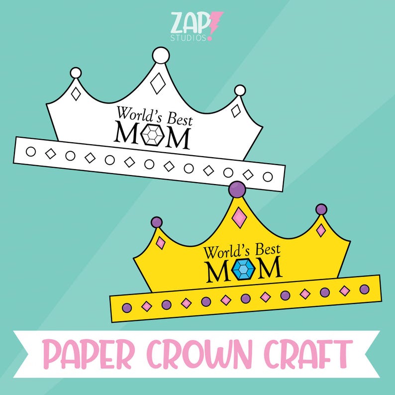 Mother's Day Crown, Printable Coloring Page Craft (PDF) - Etsy
