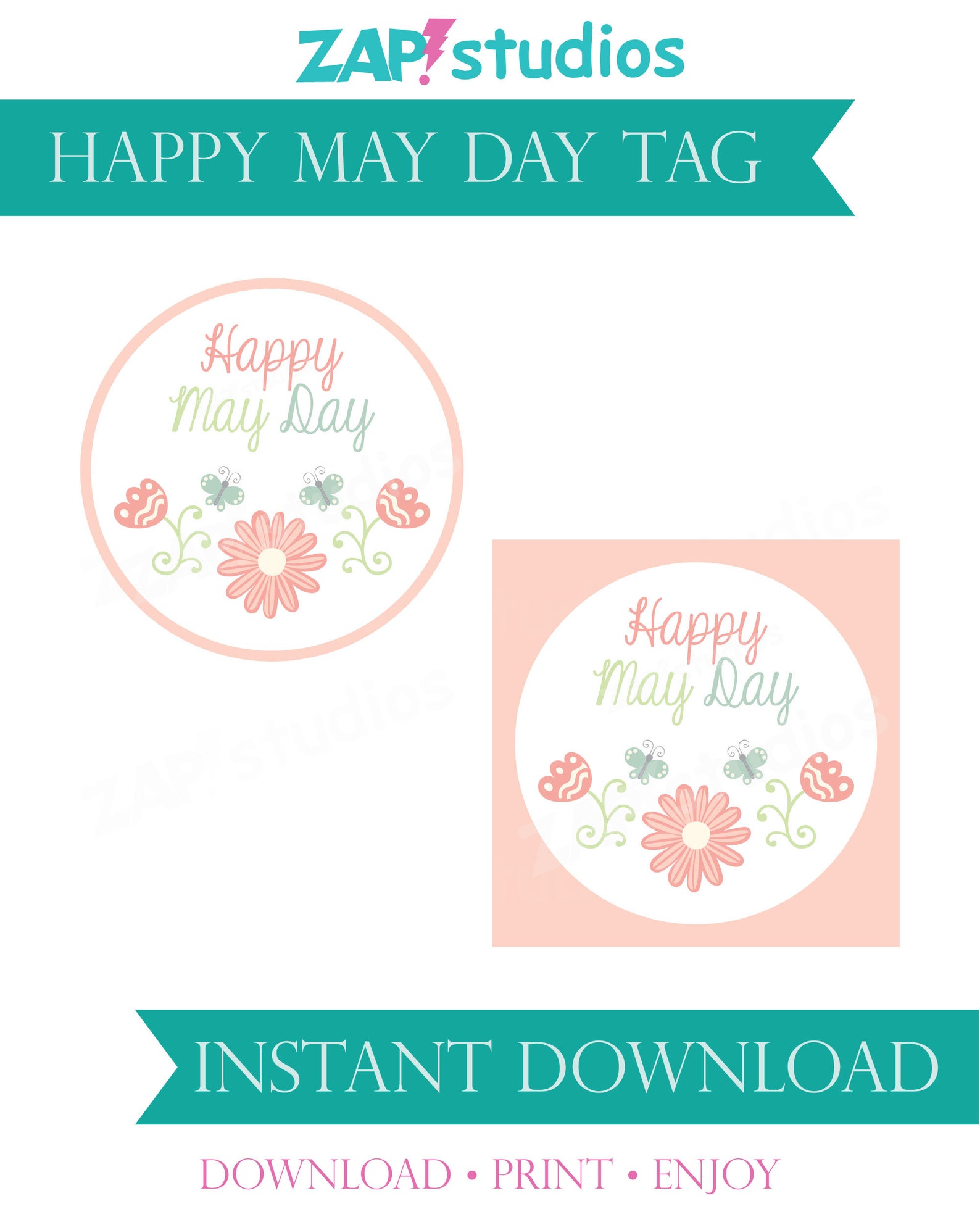 May Day Tag May Day Sticker May Basket Tag May Day Gift | Etsy
