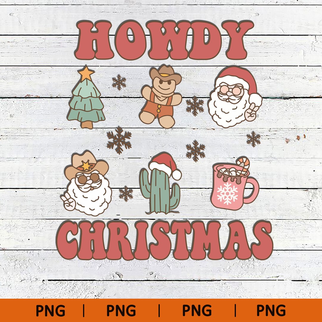 Howdy Christmas Png Western Christmas Pngchristmas - Etsy