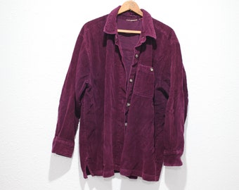 Maroon Button Up | Etsy