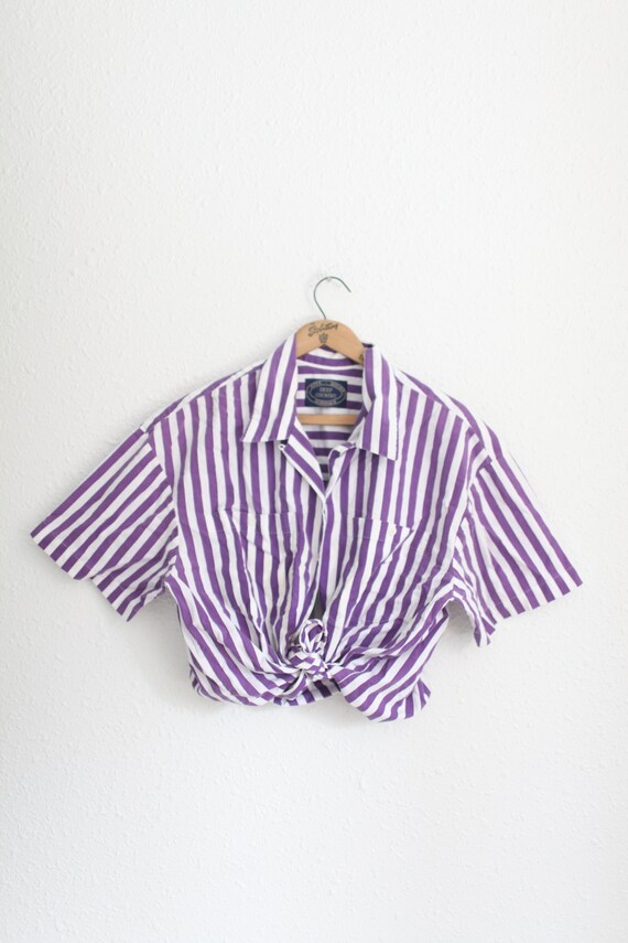 Vintage white purple stripe - Gem