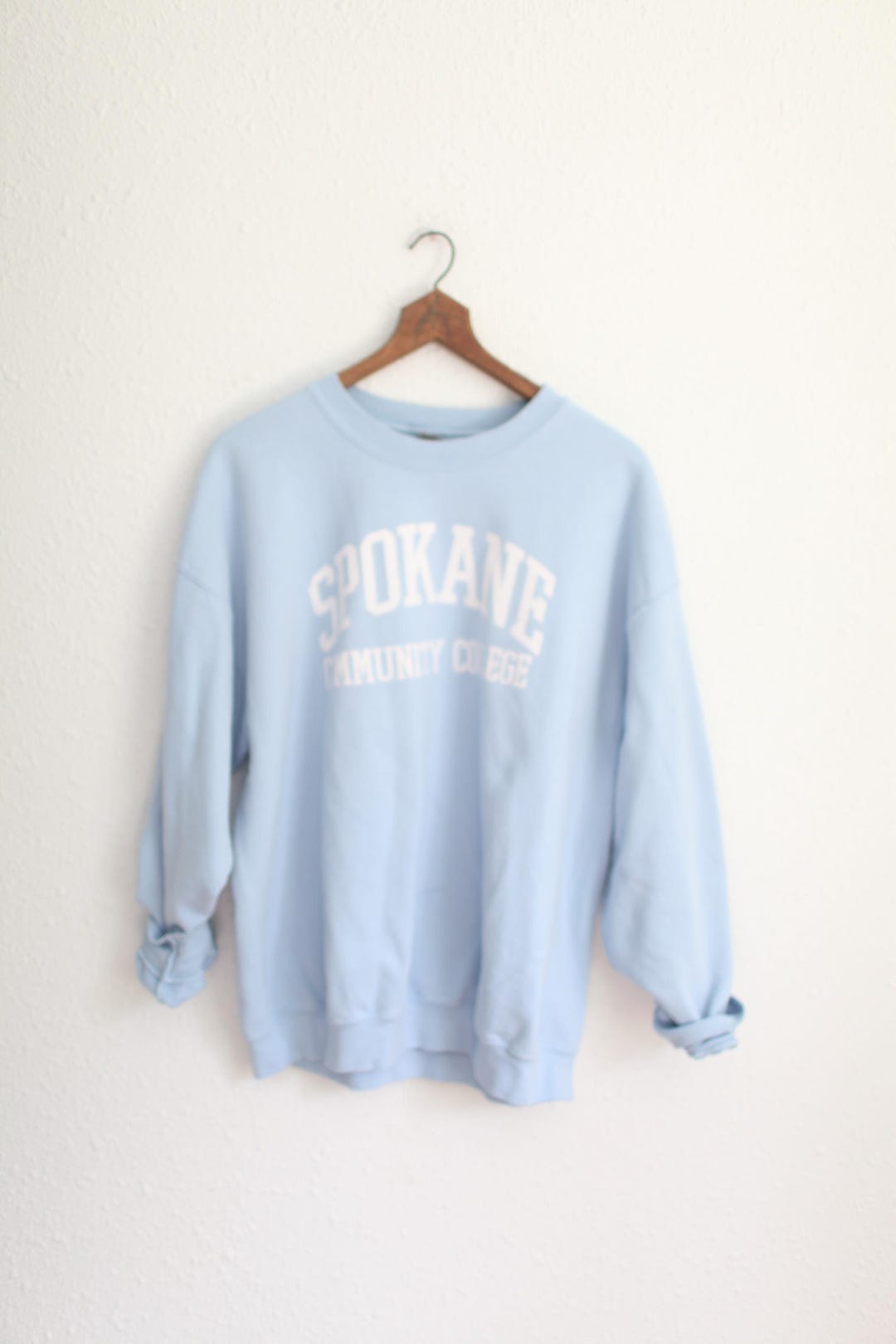 Vintage 90s Spokane Community College Oversized Blue Crewneck ...