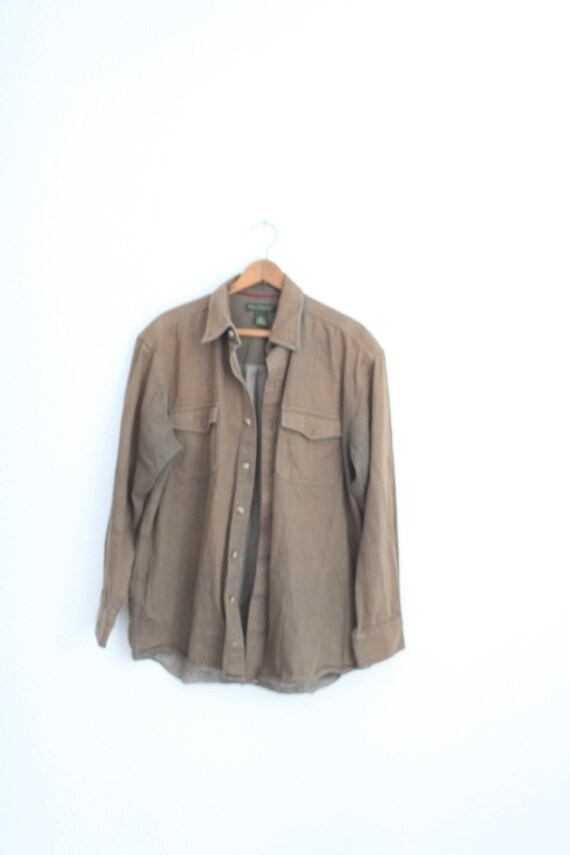 vintage army green button - Gem