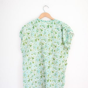 Vintage 70s Bohemian Turquoise Floral Tunic Top 031 - Etsy