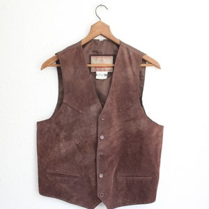Vintage Brown Suede Western Cut Vest 0152 - Etsy