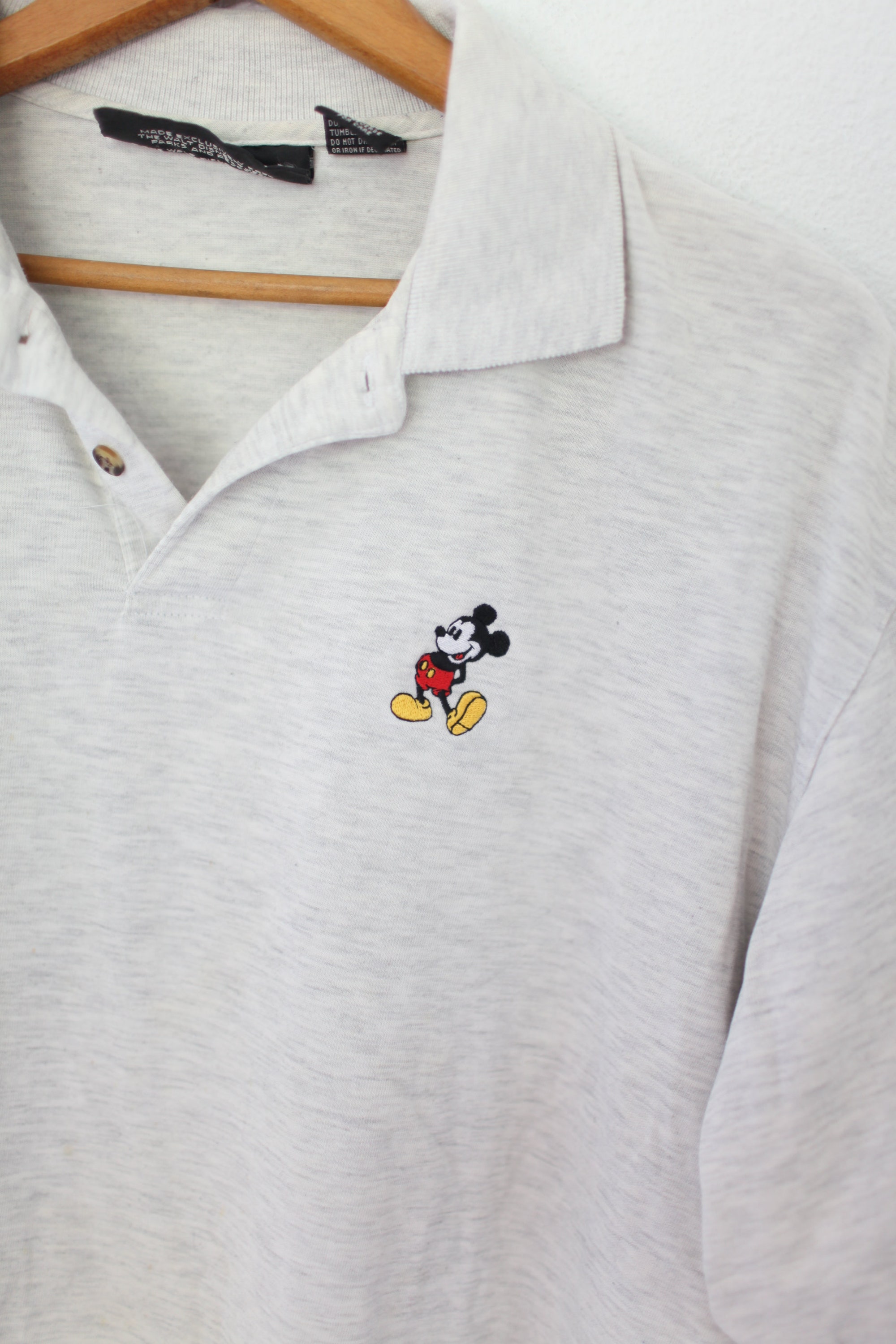 Vintage Mickey Mouse Disney Gray Mickey Polo Shirt