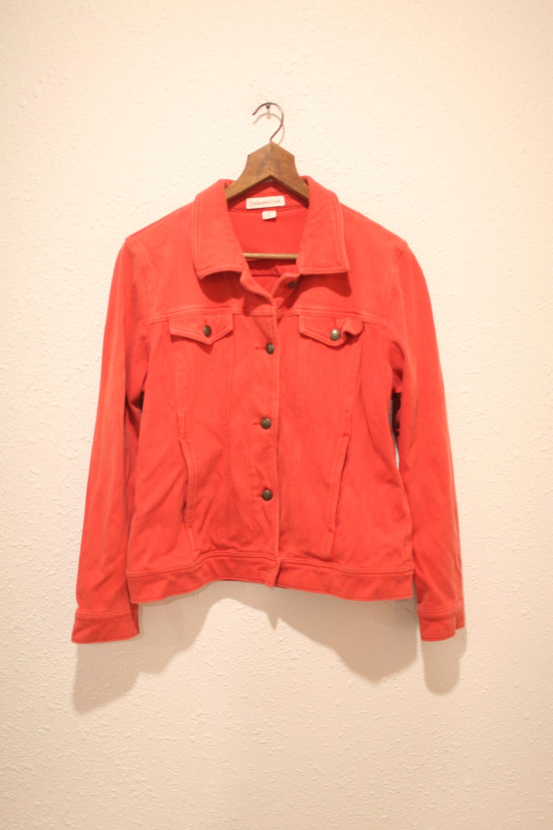 Vintage 90s Tomato Red Canvas Layering Jacket #0287 - Etsy