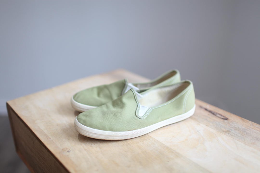 Vintage 90s KEDS Green Slip on Oxfords Sneakers 7.5 - Etsy
