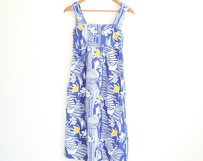 Vintage 80s Blue Nautical Sun Dress #0779 - Etsy