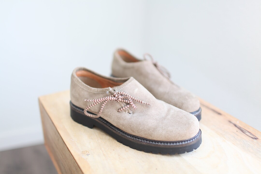 Vintage 90s Landhaus German Lace up Tan Leather Suede Oxfords 40 9 - Etsy