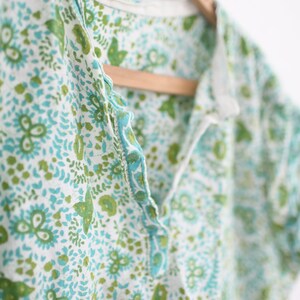 Vintage 70s Bohemian Turquoise Floral Tunic Top 031 - Etsy