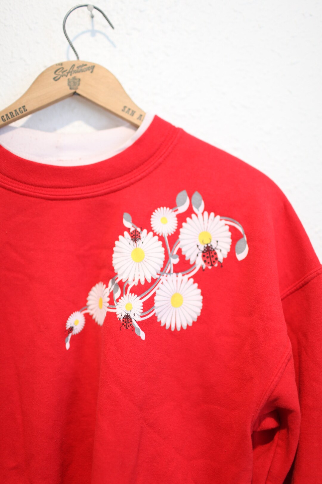 Vintage Daisy Ladybugs Red Crewneck Sweatshirt 0216 - Etsy