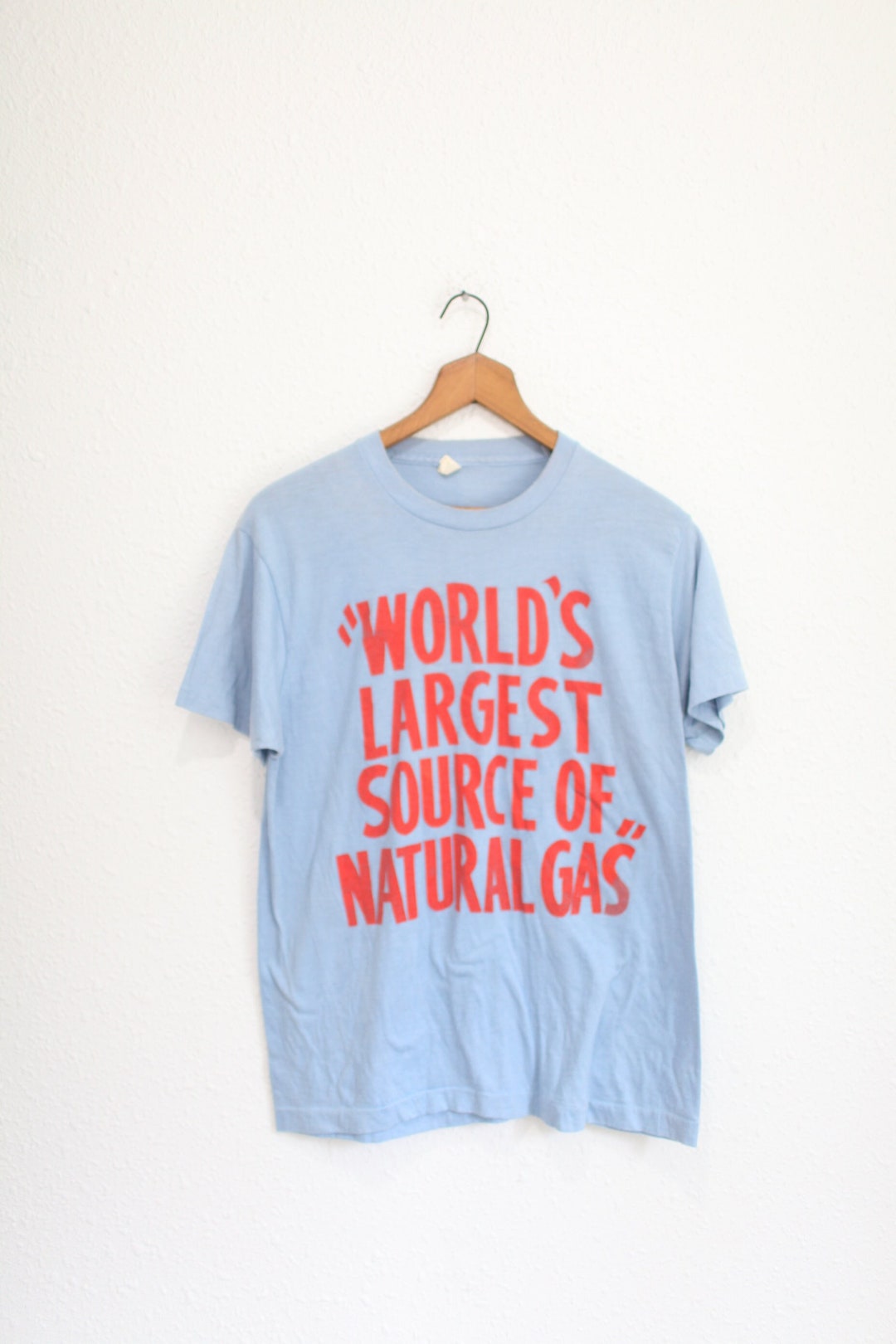 Vintage 80s Natural Gas Blue Screen Stars Thin T Shirt 0219 - Etsy