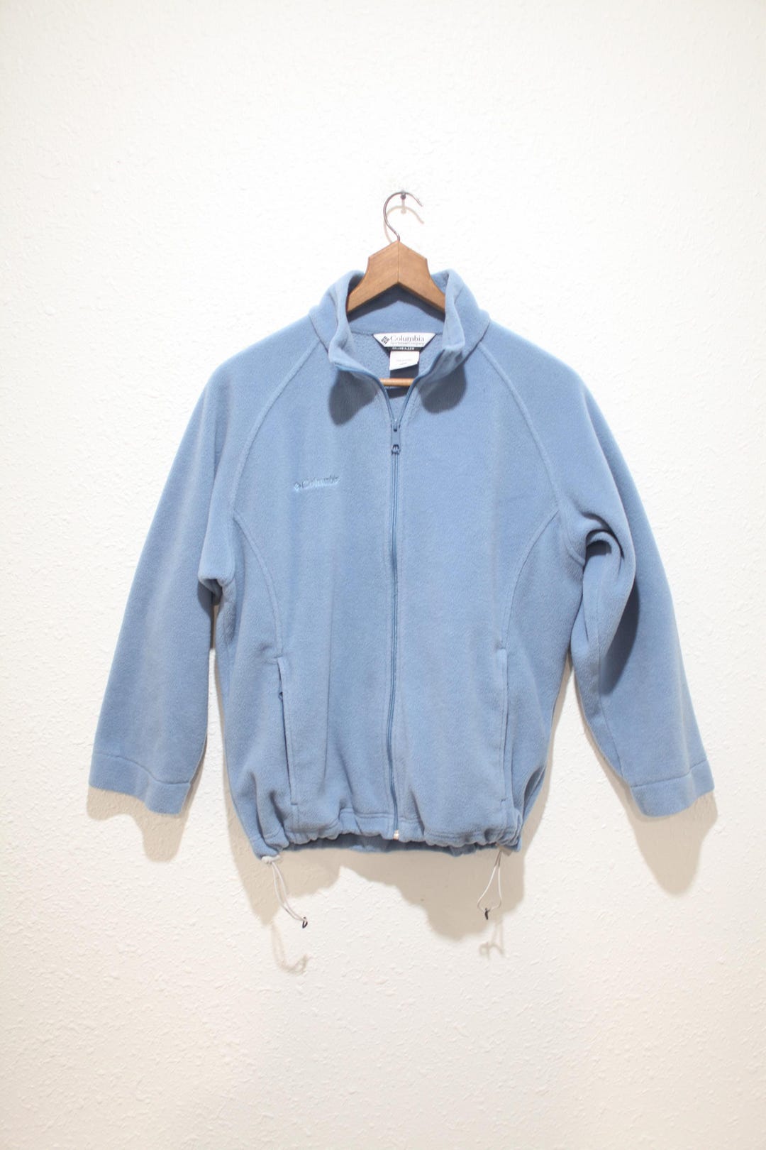 Vintage 90s Columbia Cornflower Blue Sherpa Fleece Sweater Jacket L ...