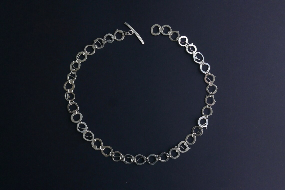 Graffiti Necklace Handmade chain necklace irregular shapes | Etsy