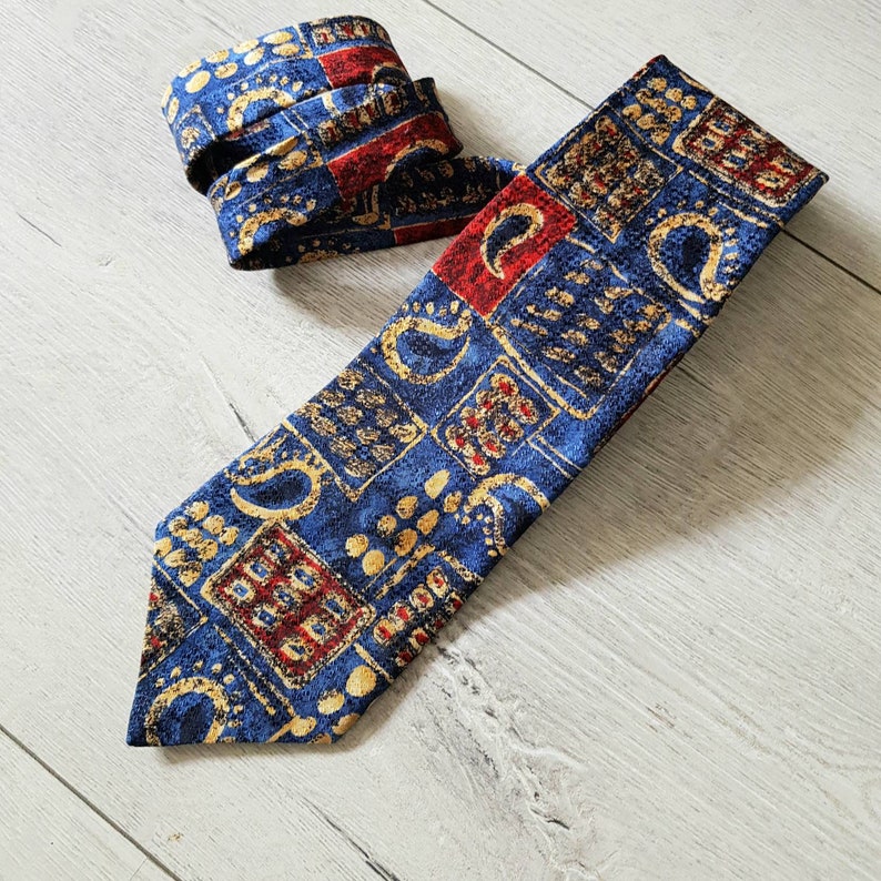Silk Paisley Ties for Men Wide Necktie Printed Floral Abstract - Etsy