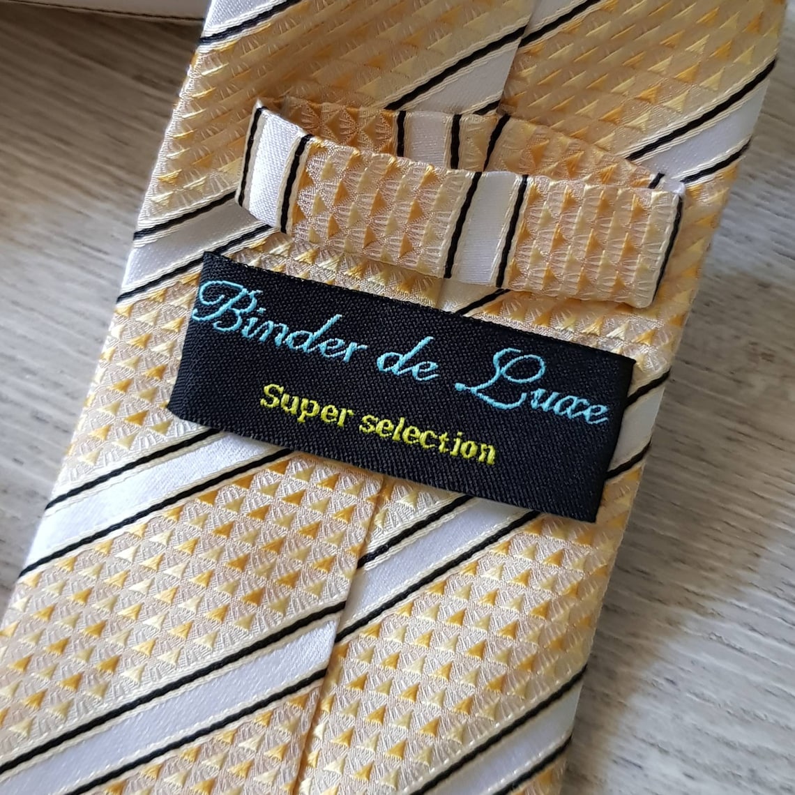 Golden Elegant Silk Ties for Men Luxurious Striped Necktie - Etsy