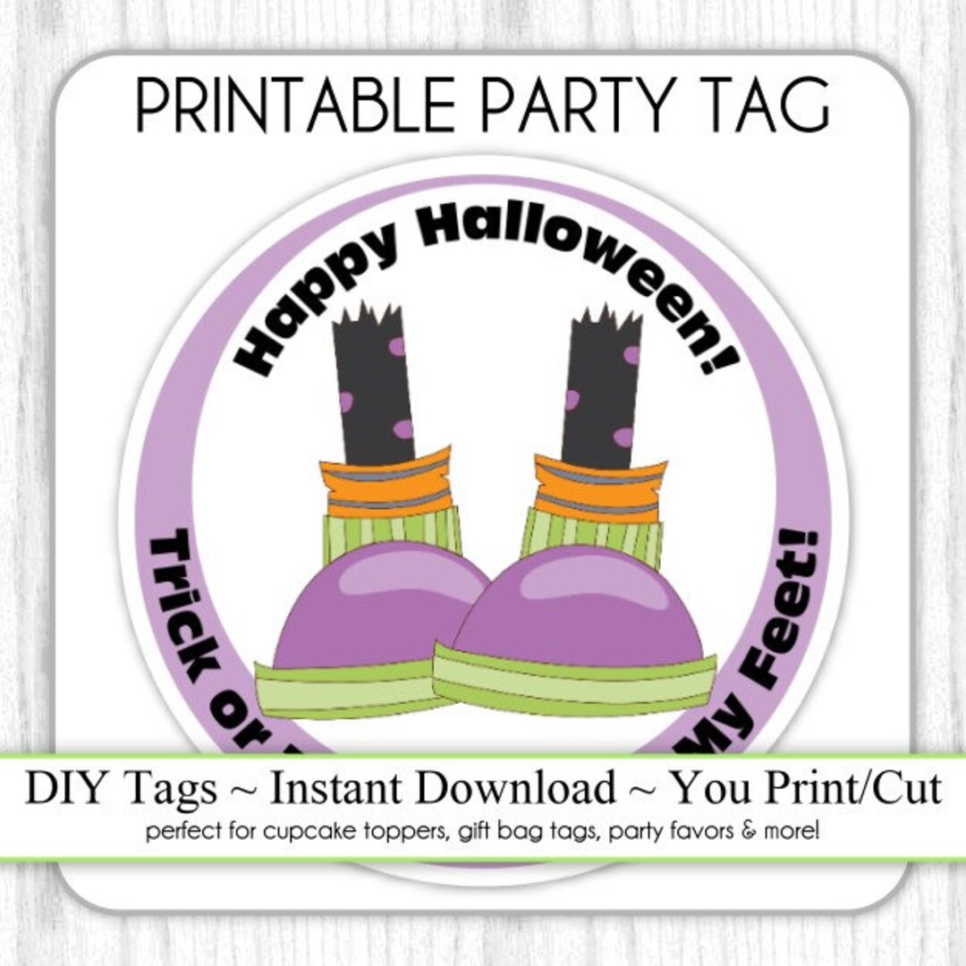 Halloween Printable Tags, Trick or Treat Tags, Smell My Feet, DIY Party ...