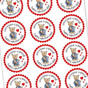 Instant Download - Valentine's Day Printable Party Tags, Valentine Bear ...
