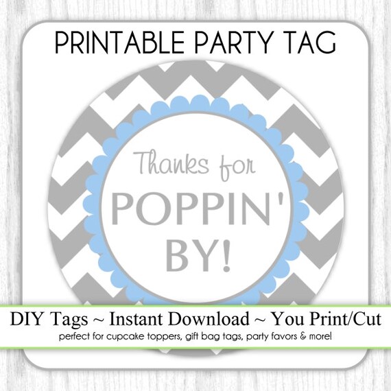 Blue Printable Chevron Tags