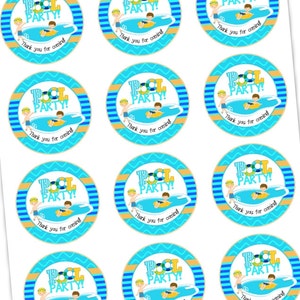 INSTANT DOWNLOAD - Printable Pool Party Birthday Tag, Printable Party ...