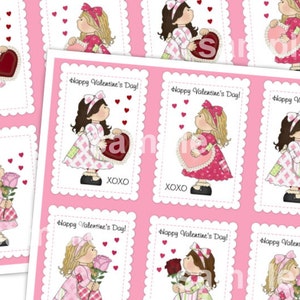 INSTANT DOWNLOAD - Printable Valentines - Eight Mini Cards (4 With ...