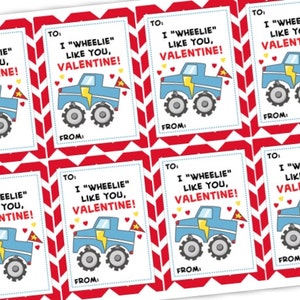 Truck Valentine's Day Printable Cards, Valentine Mini Cards, DIY, You ...