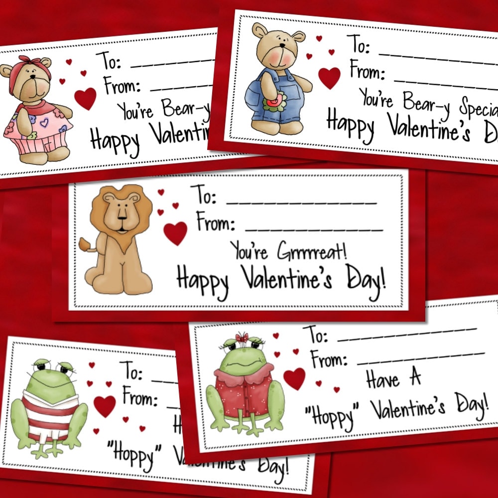 INSTANT DOWNLOAD - TEN Printable Valentine Treat Bag Toppers - 6.75x6 ...