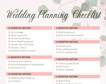 Wedding Planning Checklist - Etsy