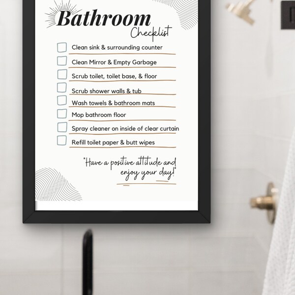 Kids Bathroom Cleaning Checklist - Etsy