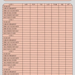 75 Soft Challenge Tracker for 11 Weeks - Etsy