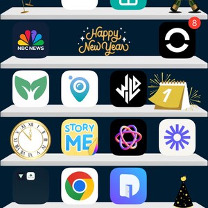 New Year's Bookshelf Wallpaper for Ios 18 - Etsy