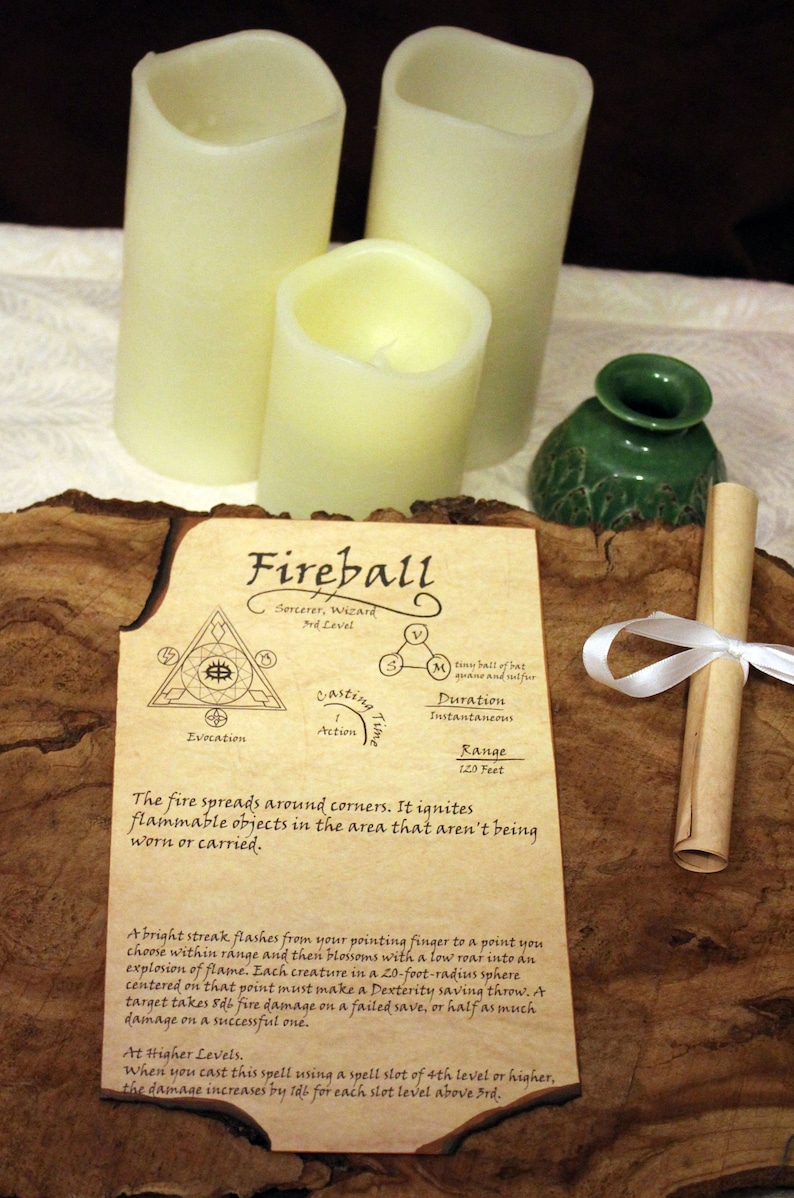 Spell Scrolls D&D 5th Edition Spells | Etsy