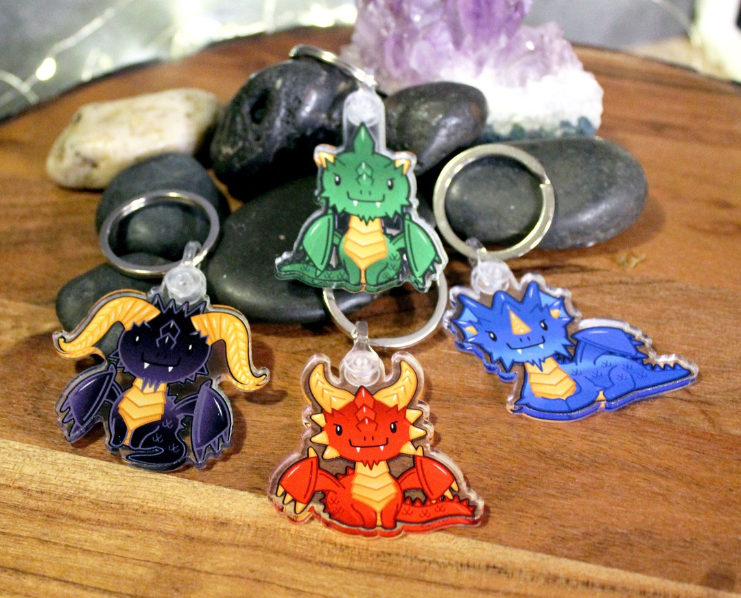 Cute Dragon Keychain - Etsy