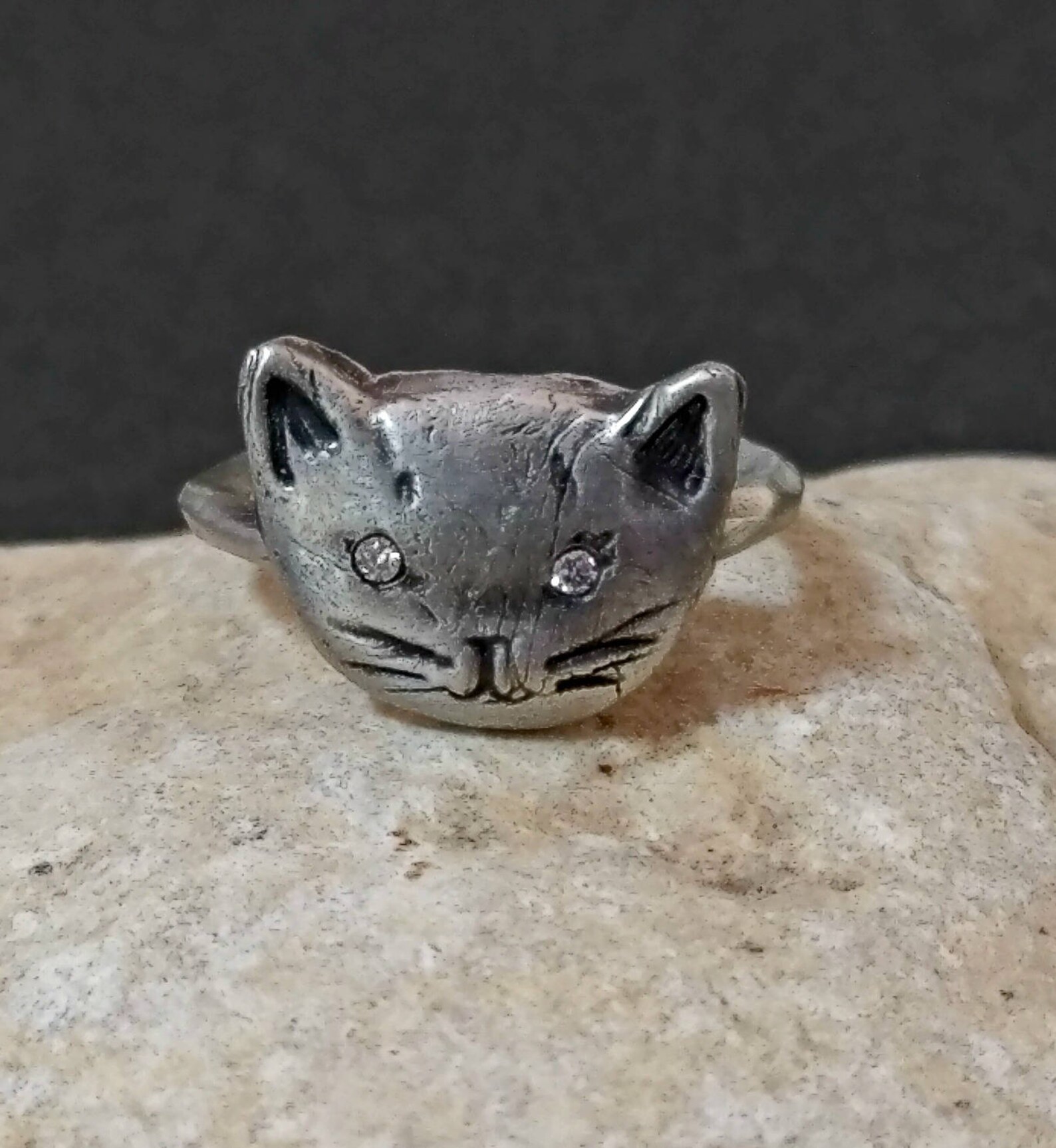 Cat Ring Diamond Kitty Ring Engagement Ring Stackable Ring | Etsy