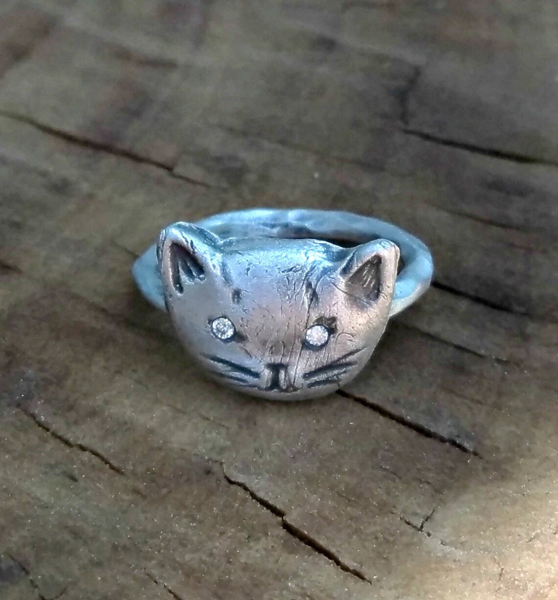 Cat Ring Diamond Kitty Ring Engagement Ring Stackable Ring | Etsy
