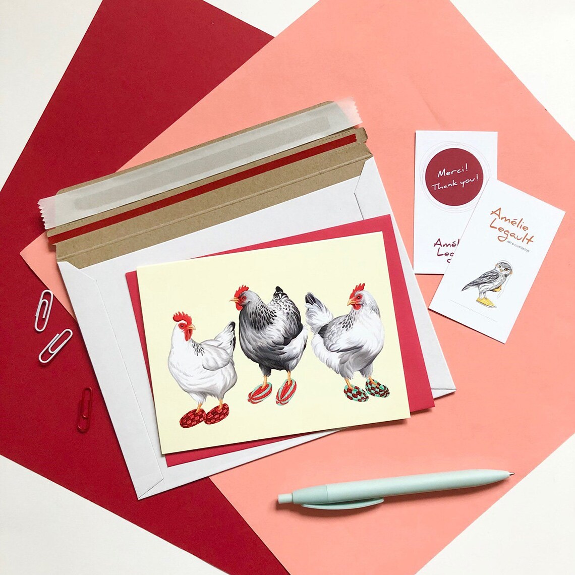 Hen card hen greeting card hen birthday card hens wearing | Etsy