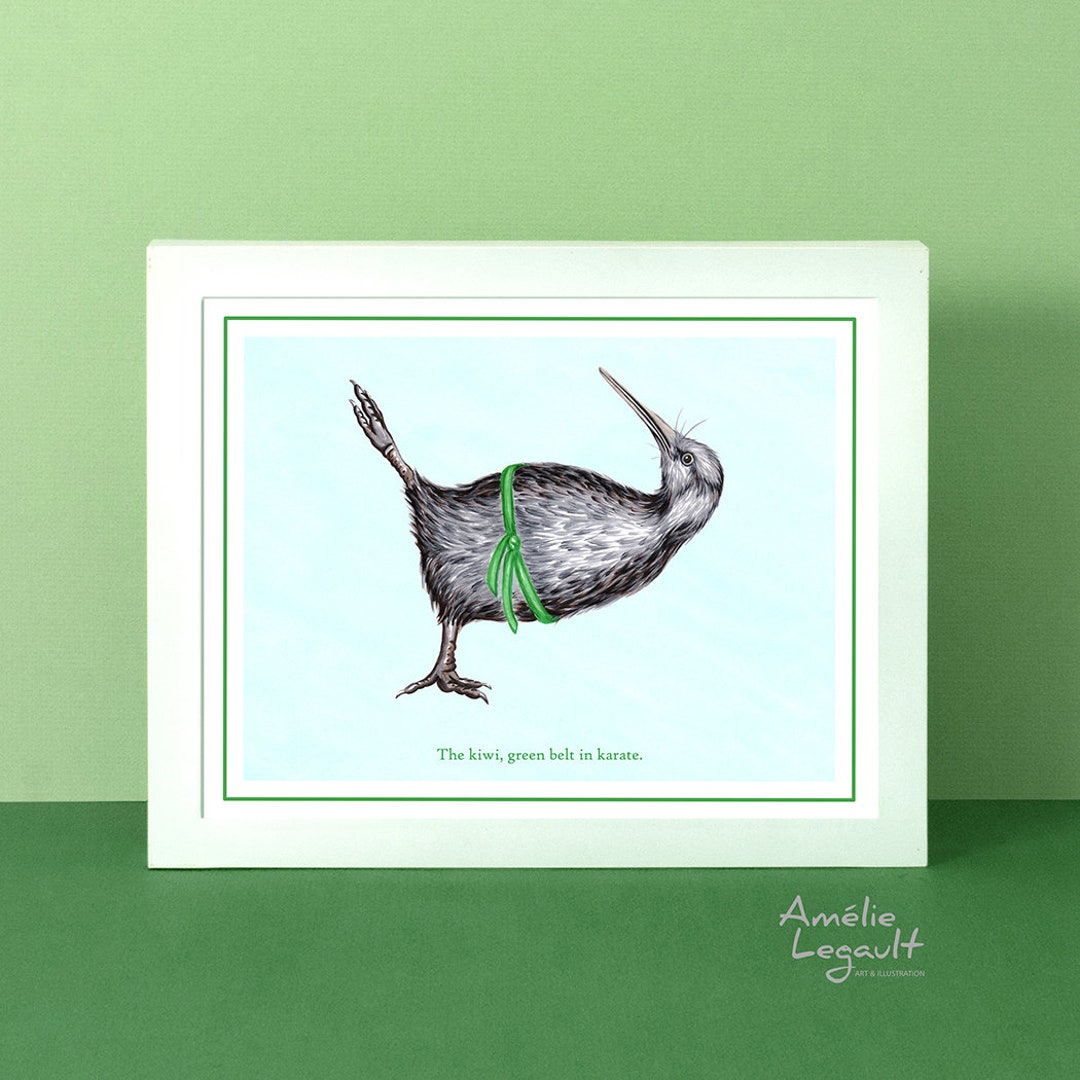 Kiwi Bird Doing Karate, Art Print - Etsy