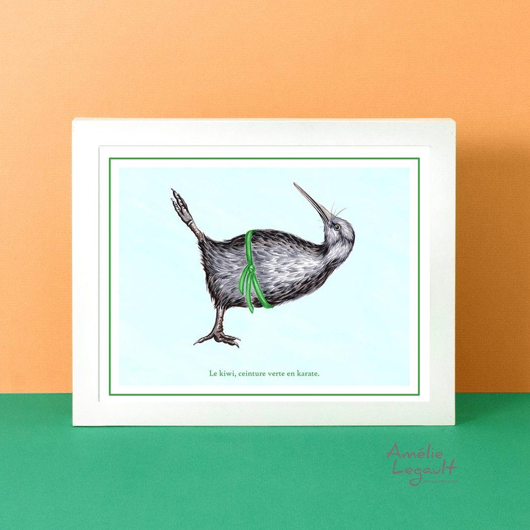 Kiwi Bird Doing Karate, Art Print - Etsy