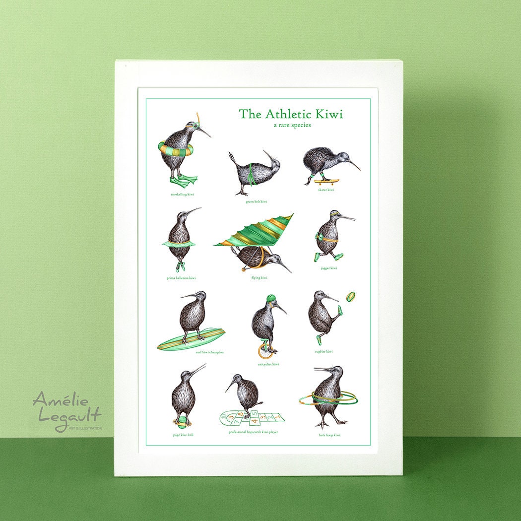 Karate Print Kiwi Bird Artwork Kiwi Bird Doing Karate Kiwi - Etsy Singapore