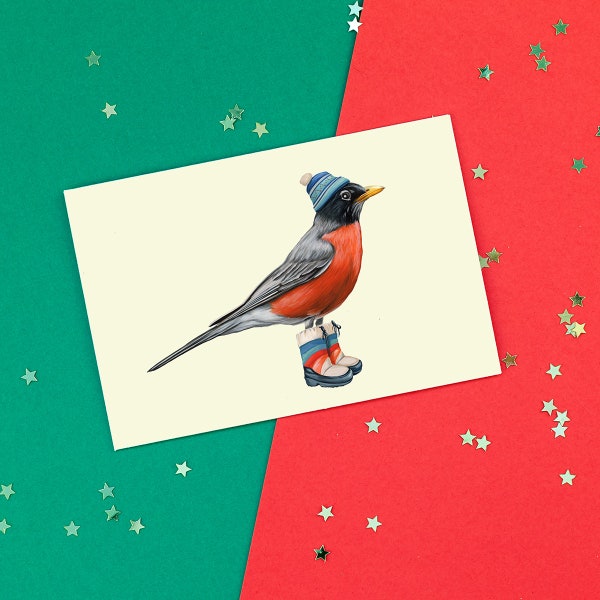 Robin Bird Birthday Card - Etsy